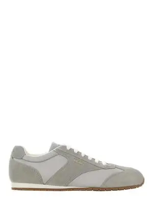 Prada Suede And Fabric Sneakers - Gray