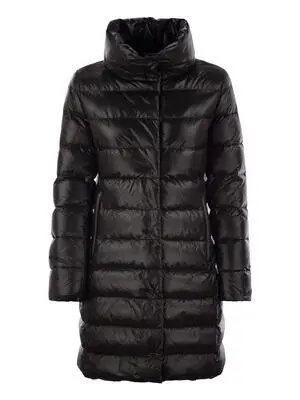 FAY Long Down Jacket With Hook - Black