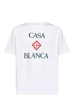Casablanca Casablanca Men White Cotton Jersey Casablanca Diamond Logo T-Shirt Multicolor