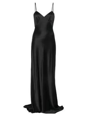 Max Mara Satin Evening Gown - Black