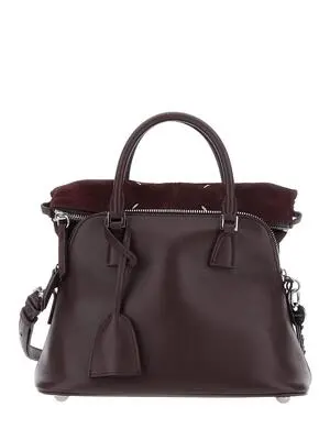 MAISON MARGIELA Bordeaux Handbag With Adjustable And Removable Shoulder Strap In Leather For - Multicolor