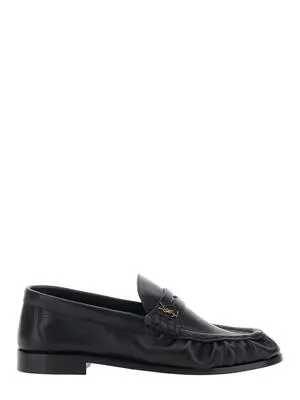 Saint Laurent Le Loafer Monogram Loafers In Smooth Calfskin Leather - Black