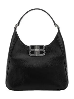 Balenciaga Leather Bb Soft Handbag - Black