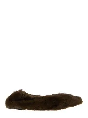 Stella McCartney Mink Plush Fabric Ballerina With Chain Detail - Multicolor