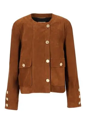 Saint Laurent Short Suede Jacket - Brown