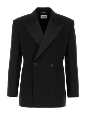 Saint Laurent Veste Croise'e Grain De Poudre - Multicolor