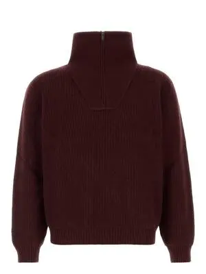 SAINT LAURENT Saint Laurent Men Burgundy Wool Sweater