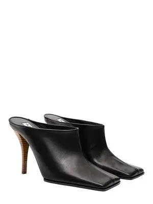 Alaïa 90mm Square Toe Glove Leather Stiletto Heel - Black