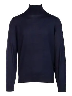Brunello Cucinelli Wool Blend Turtleneck Sweater - Blue