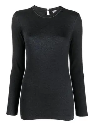 BRUNELLO CUCINELLI BRUNELLO CUCINELLI Chain Collar Long-Sleeved Fitted Top