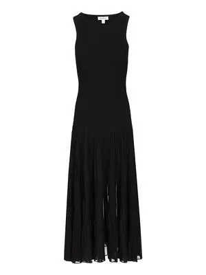 Alaïa Pleated Sheer Dress - Black
