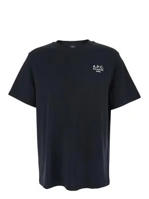 A.p.c. T-shirt With Embroidered Logo On The Front In Cotton For - Black