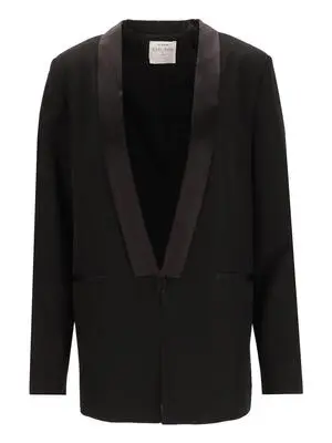 FORTE_FORTE Tuxedo Jacket - Black