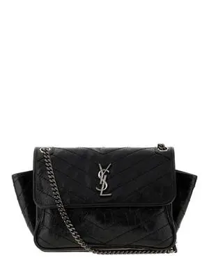 Saint Laurent Leather Niki Tripouch Shoulder Bag - Black
