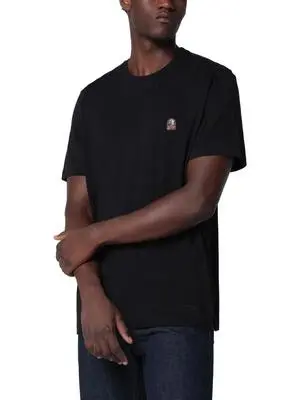 PARAJUMPERS Cotton T-shirt With Logo Patch - Black