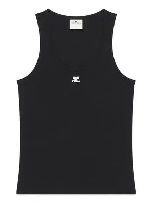 COURREGES COURREGES Ribbed Tank Top Black
