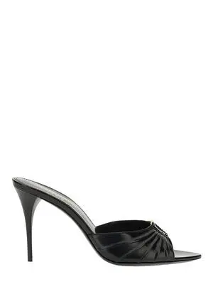 Saint Laurent High Stiletto Heel Mules - Black