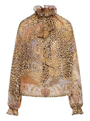 ETRO ETRO Silk Chiffon Blouse With Scarf And Animal Paisley Pattern