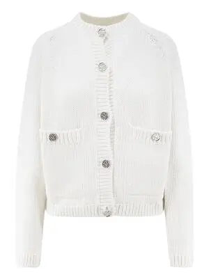 TOTEME Organic Cotton Cardigan - White