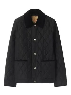 Burberry Check Lining Quilted Nylon Dorset Jacket - Black
