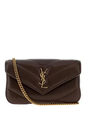 Saint Laurent Leather Loulou Shoulder Bag - Brown