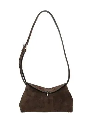 TOTEME Suede T-lock Clutch Bag - Brown