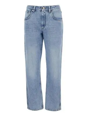 Brunello Cucinelli Denim Jeans With Monil Detail - Multicolor