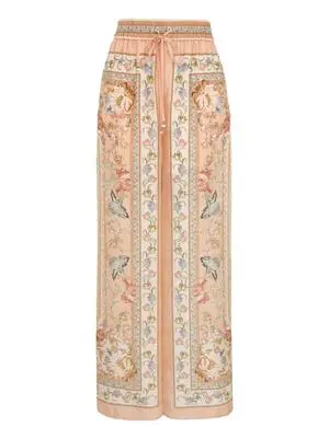 Zimmermann Roselight Printed Silk Trousers - Multicolor