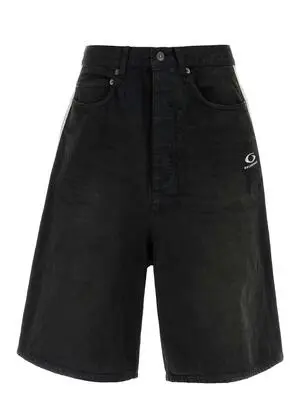 Balenciaga Cotton Denim Shorts - Black