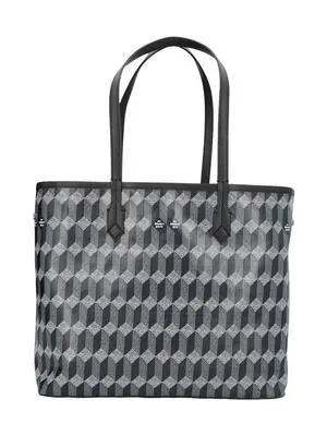 AU DEPART Monogrammed Coated Canvas Tote Bag N. 47 - Blue