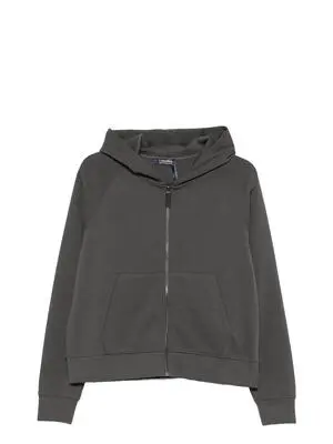 Max Mara Ribbed Knit Hooded Sweatshirt - Gray