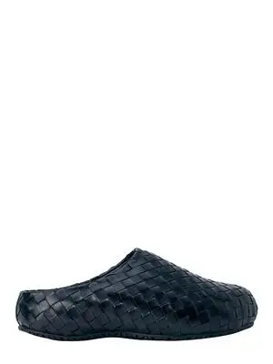 Bottega Veneta Intrecciato Woven Leather Mules - Black