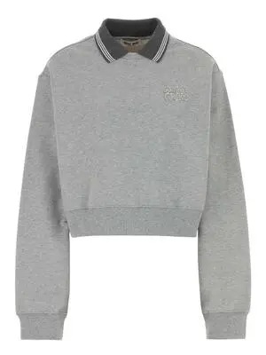 Miu Miu Cotton Polo Shirt - Gray