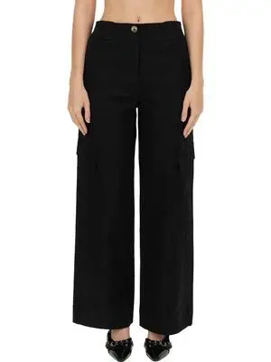 GANNI Herringbone Pants - Black