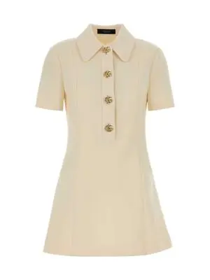 Gucci Ivory Crepe Polo Dress - Multicolor
