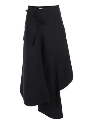 Bottega Veneta Cotton Asymmetrical Drawstring Skirt - Multicolor