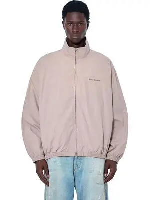Acne Studios Logo Printed Zip-up Jacket - Cream