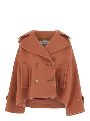 Chloé Blend Wool Short Oversized Jacket - Multicolor