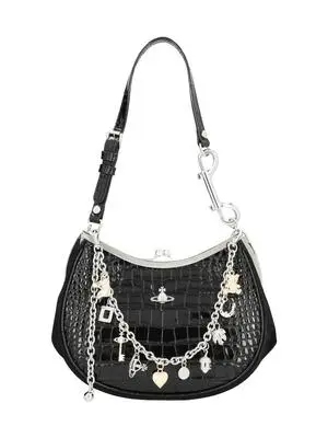 VIVIENNE WESTWOOD Leather Charm Bag - Black