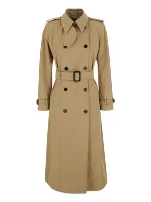 GUCCI Gucci Women Beige Trench Coat With Adjustable Belt At The Front In Cotton For Women
