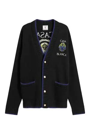 Casablanca Flaming Tennis Ball Cardigan - Black