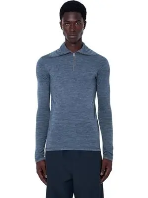 JIL SANDER Half-zip Long Sleeve Top - Gray