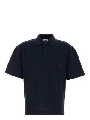 Saint Laurent Navy Piquet Polo Shirt - Blue