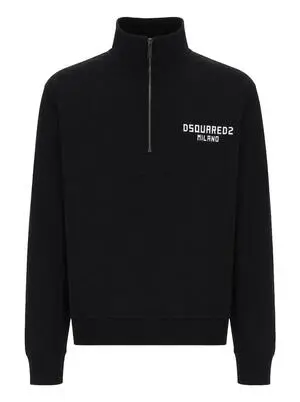 Dsquared2 Felpa Con Zip Corta - Black