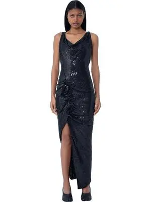 VIVIENNE WESTWOOD Sequined Cowl Neck Gown - Black
