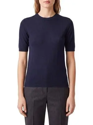 Max Mara Short-sleeved Silk And Cashmere Knit Top - Black