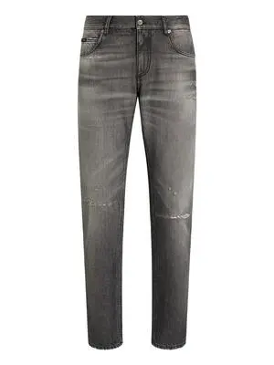 Dolce & Gabbana Regular Fit Denim Trousers - Gray