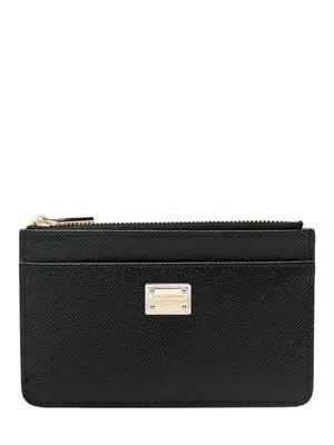 Dolce & Gabbana Portacarte In Pelle Di Vitello Dauphine - Black