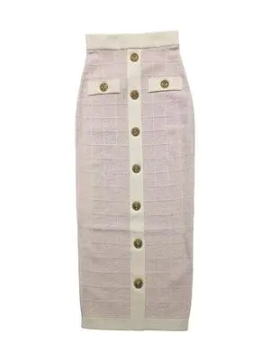 Balmain Tweed Knit Midi Skirt - Multicolor
