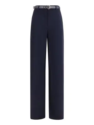 Max Mara Elegant Pants With Belt - Blue